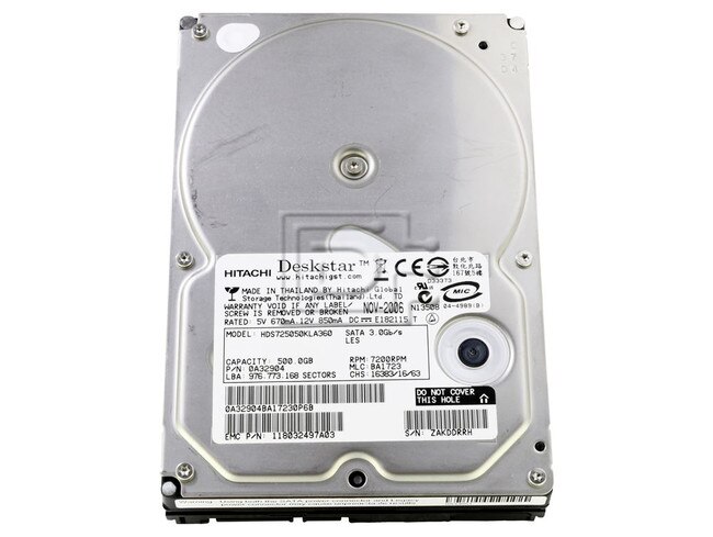 Hitachi Deskstar 0A32298 / HDS725050KLAT80 500GB 7.2K Enterprise ATA ...