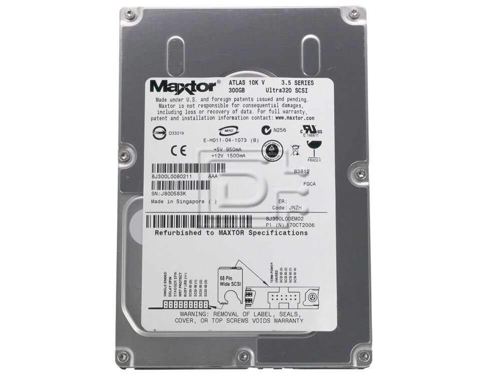Maxtor 8J300L0 SCSI 300GB Hard Drives