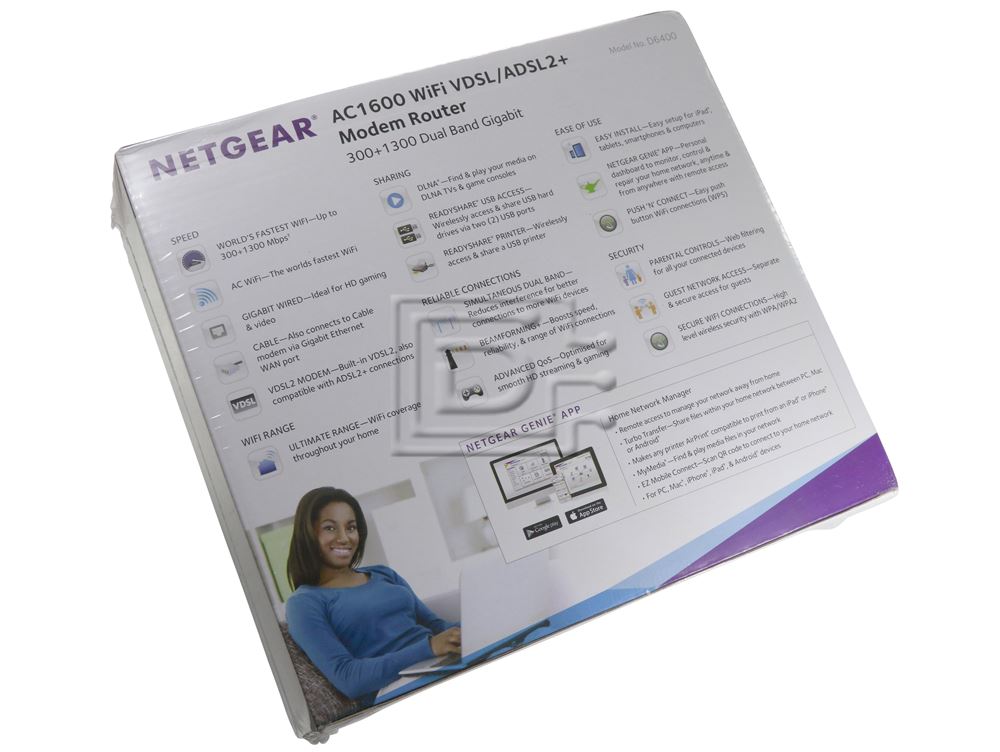 NetGear AC1600 D6400 Dual Band WiFi VDSL / ADSL Modem Router