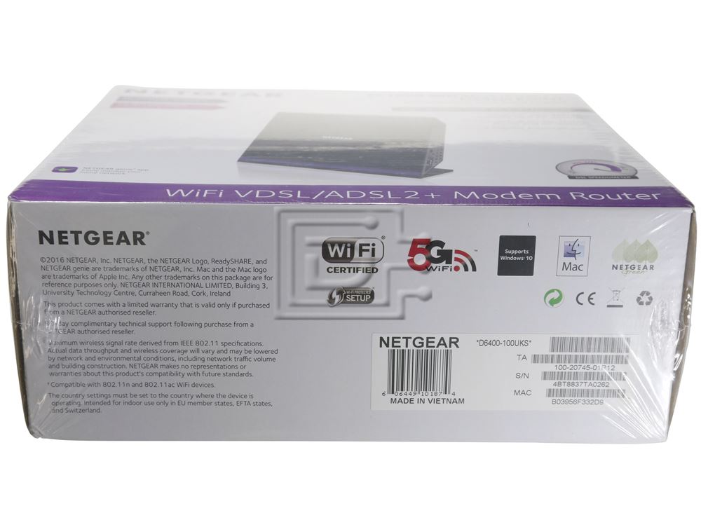NetGear AC1600 D6400 Dual Band WiFi VDSL / ADSL Modem Router
