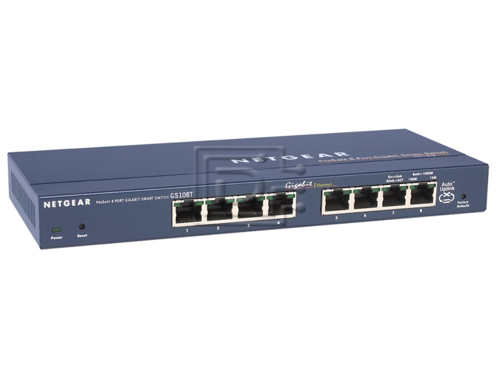 NetGear ProSAFE Standalone Smart Switch Series GS108Tv2 8-Port Gigabit ...