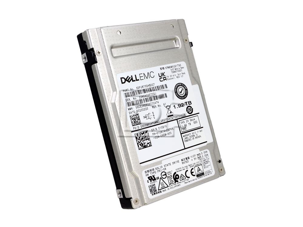 Dell 1081V / Kioxia KPM6WVUG1T92 1.92TB 2.5in SFF 24Gbps Read Intensive ...