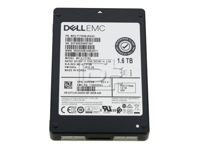 Dell 3TCV6 / Samsung MZ-ILT1T6C MZILT1T6HBJRAD3 PM1645a 1.6TB 12Gb/s 2. ...