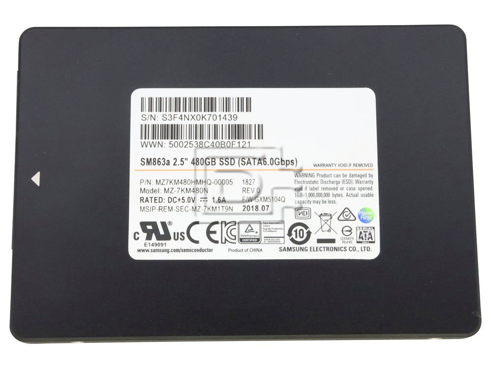 Samsung SM863a MZ7KM480HMHQ-00005 / MZ-7KM480N / 480GB 6Gb/s SATA Mixed ...