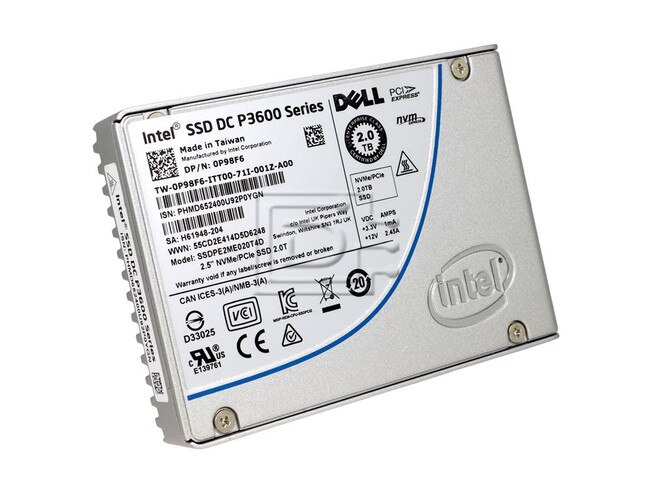 Dell P98F6 2TB U.2 PCIe Gen3 x4 NVMe MU 3-DWPD 2.5" SSD Solid State ...
